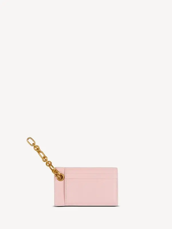 Balmain Pulse Card Holder In Smooth Leather - Pink