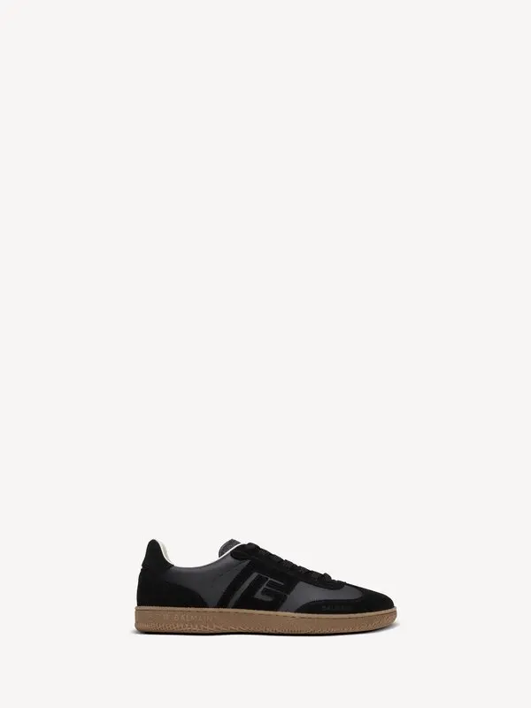 Balmain Swan Leather And Suede Sneakers