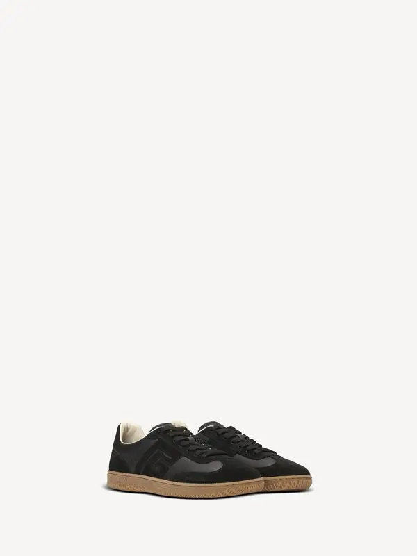 Balmain Swan Leather And Suede Sneakers