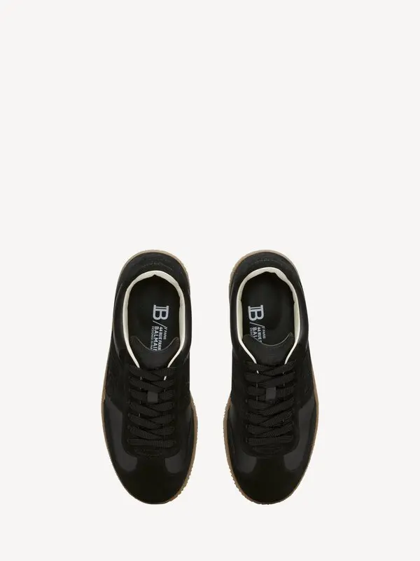 Balmain Swan Leather And Suede Sneakers