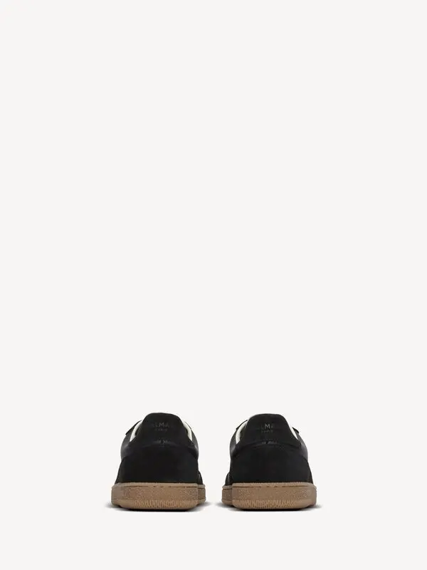 Balmain Swan Leather And Suede Sneakers