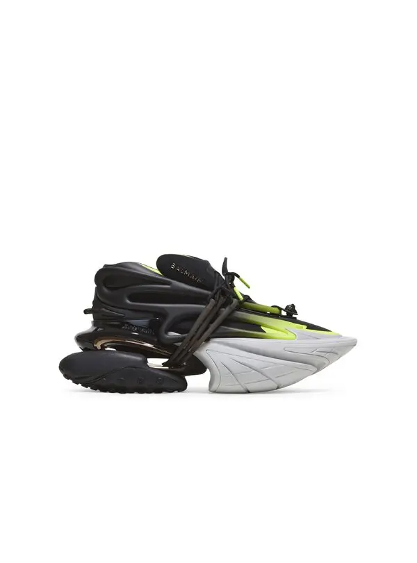 Balmain Fluorescent Unicorn Neoprene And Leather Trainers