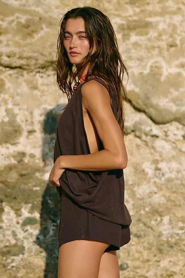 Free People Shiloh Short Set - Bitter Bark