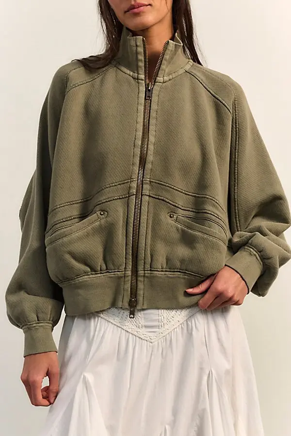 Free People We The Free Thunder Zip-up Cardigan - Summer Pine