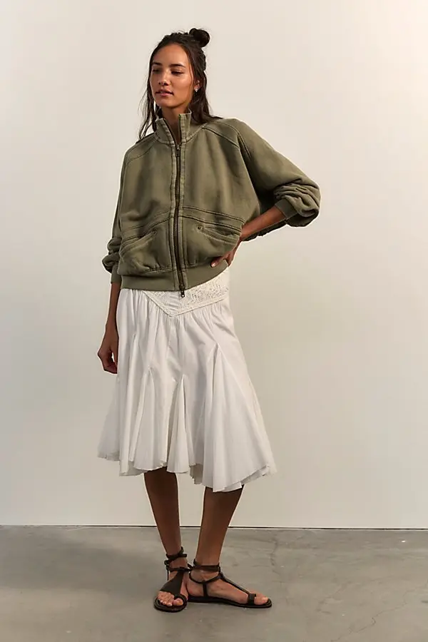 Free People We The Free Thunder Zip-up Cardigan - Summer Pine