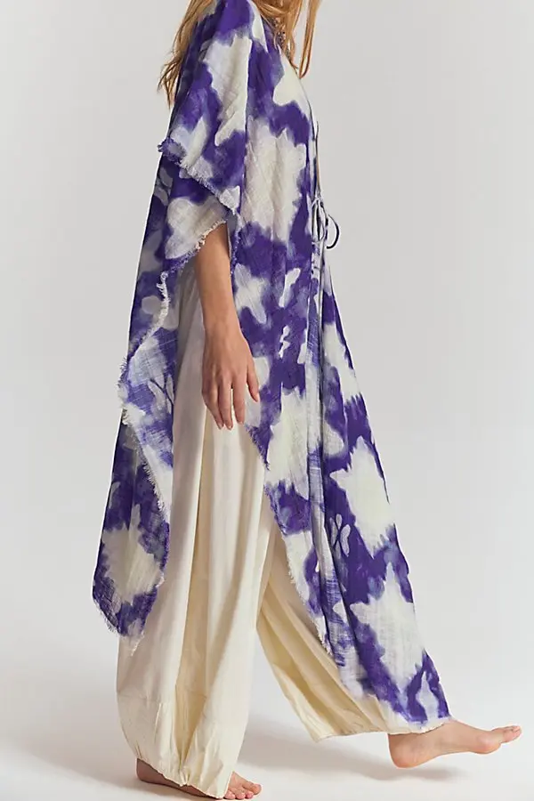 Free People Sundrenched Duster Jacket - Indigo Combo
