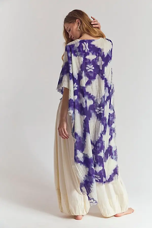 Free People Sundrenched Duster Jacket - Indigo Combo