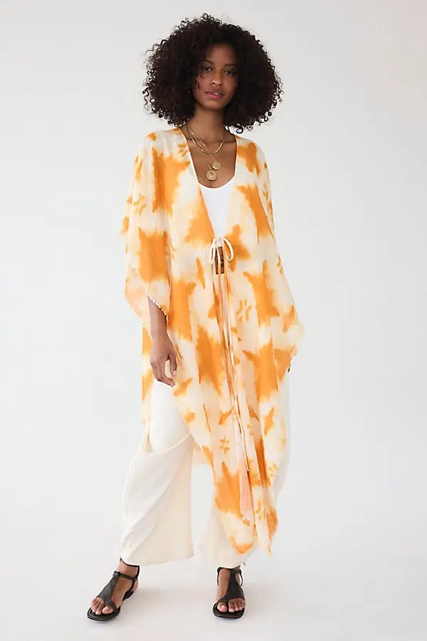 Free People Sundrenched Tie-dye Cotton Duster