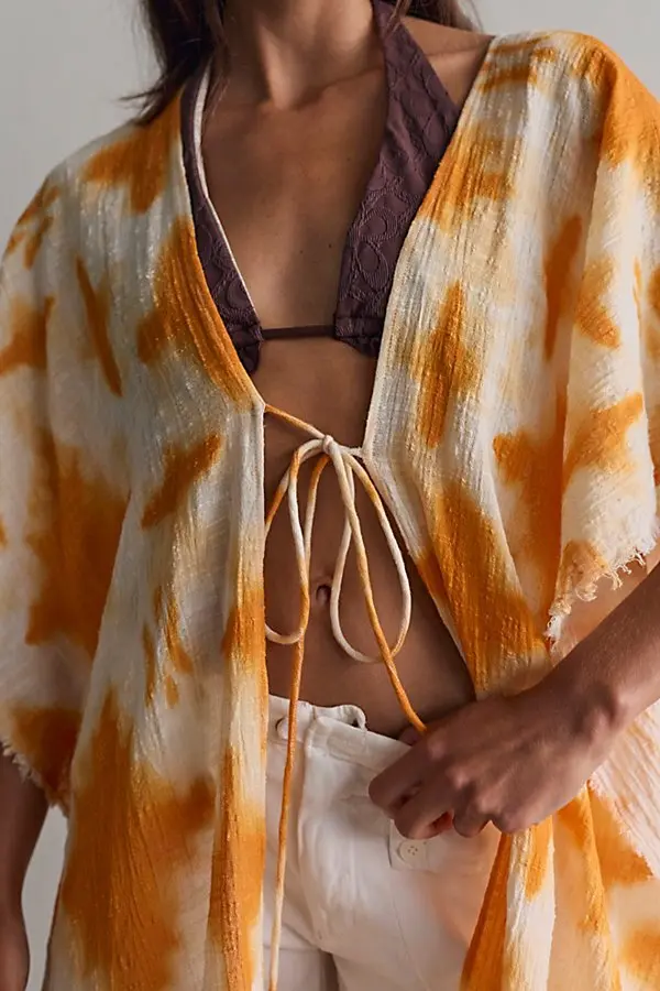 Free People Sundrenched Tie-dye Cotton Duster