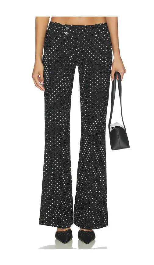 TIGER MIST Polka Dot Flare Trousers - Black