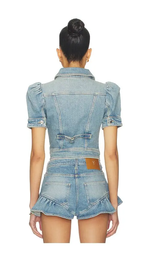 Retrofete Landon Denim Jacket With Puff Sleeves