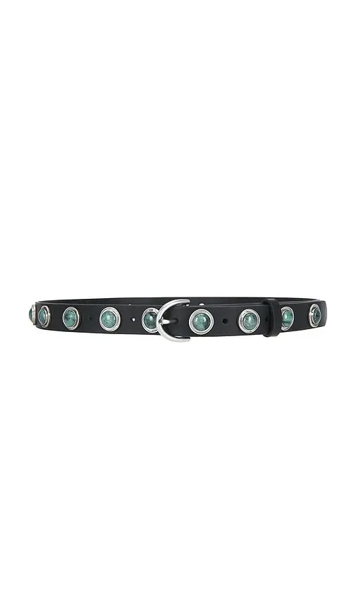 Rag & Bone Celia Studded Leather Belt - Black