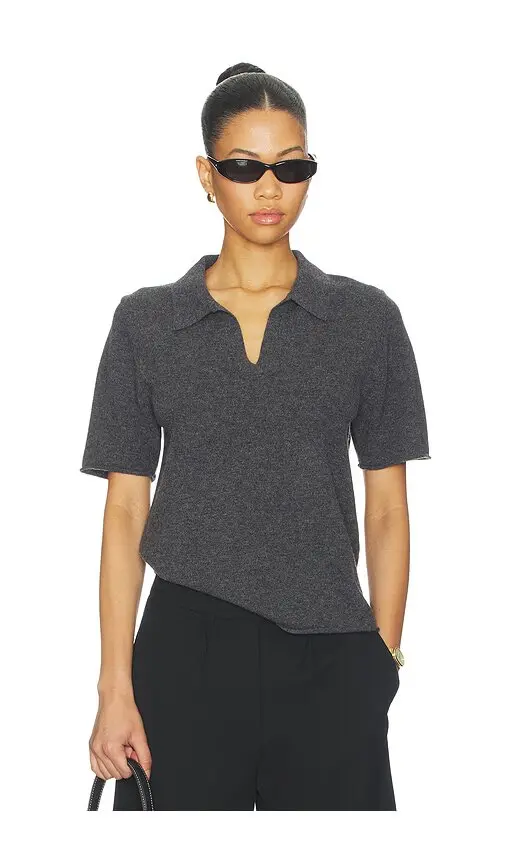ALL MY LOVE Kayla Cashmere Top - Charcoal