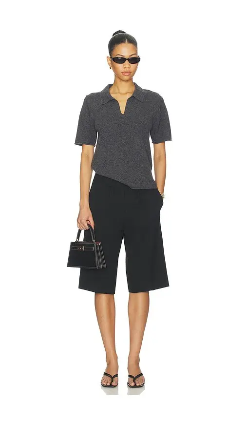 ALL MY LOVE Kayla Cashmere Top - Charcoal