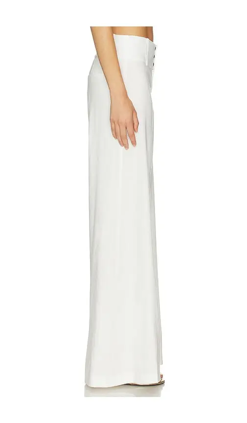 Alice + Olivia Wide Leg Cuffed Pant - White
