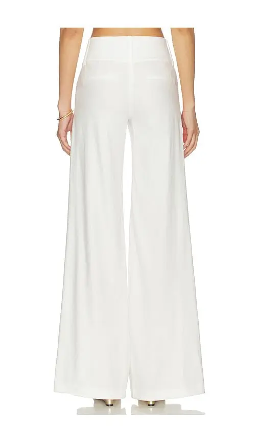 Alice + Olivia Wide Leg Cuffed Pant - White