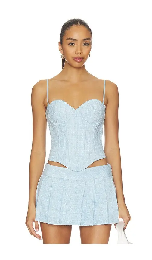 GUIZIO Genevieve Lace Trim Bustier - Baby Blue