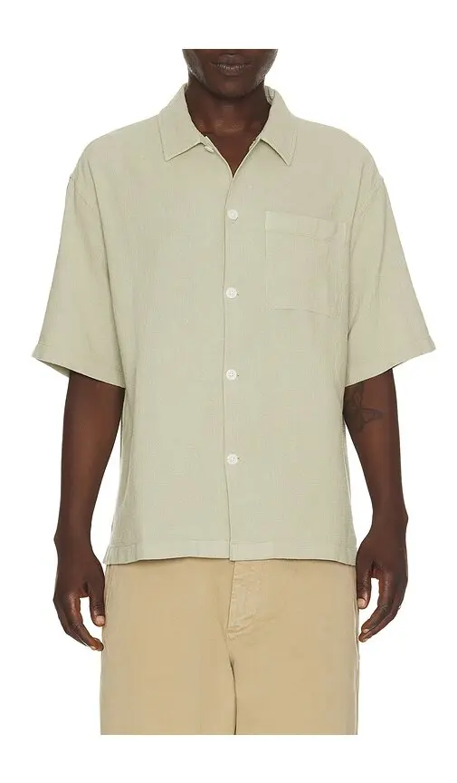 FRAME Open Weave Short Sleeve Shirt In . Also
