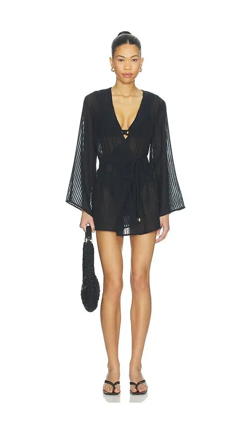 VIX PAULA HERMANNY Winnie Short Cover Up - Black