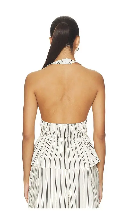 WeWoreWhat Striped Peplum Halter Top