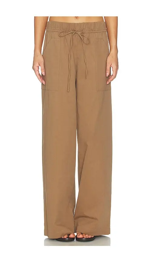 Vince Mid Rise Cotton Drawstring Pant - Tan