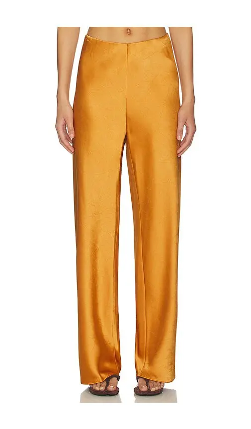 Vince High Waist Satin Bias Pant - Orange
