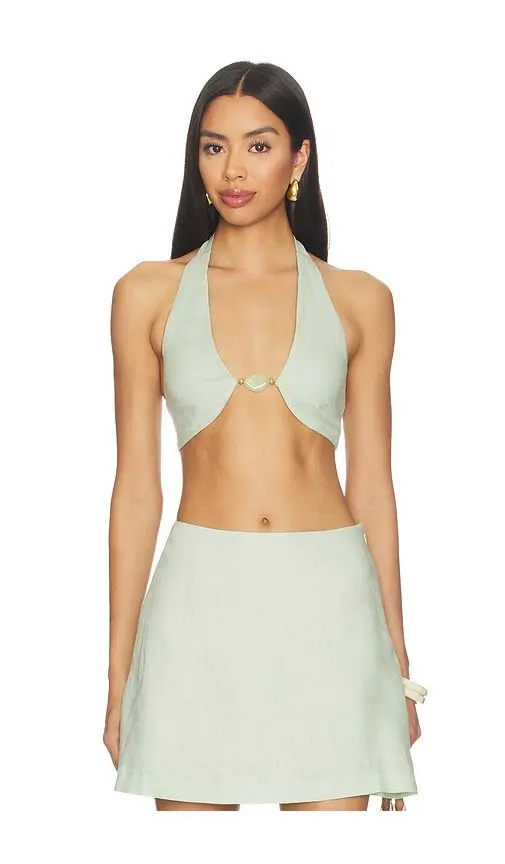 SHANI SHEMER Tommy Halterneck Top - Mint