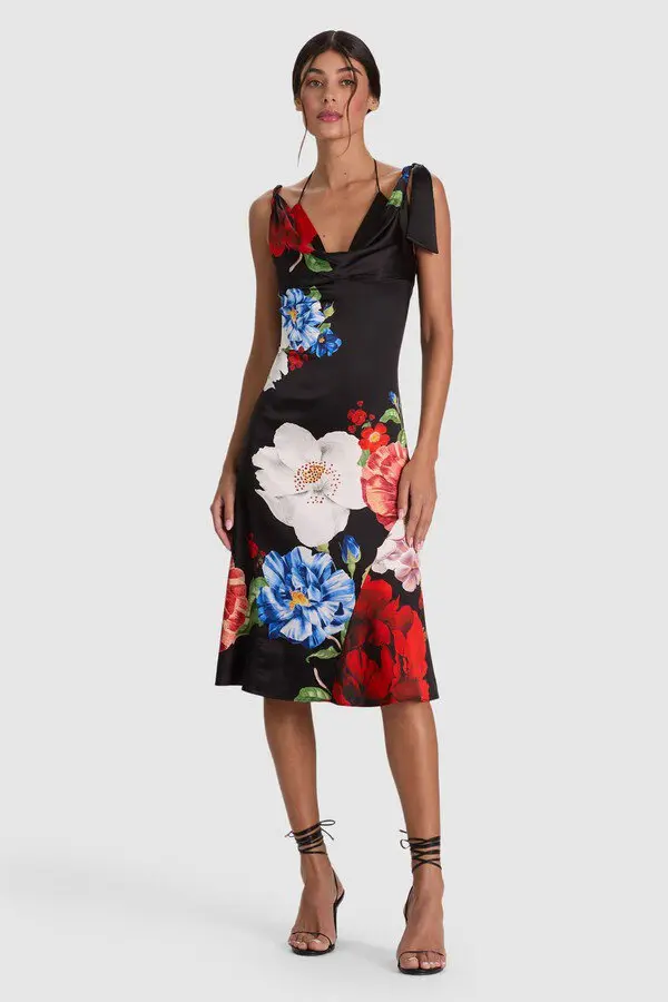 Alice + Olivia Abigail Bikini Midi Dress - Black