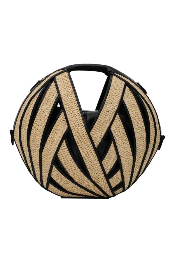 Perrin Le Panier Raffia Bag - Black