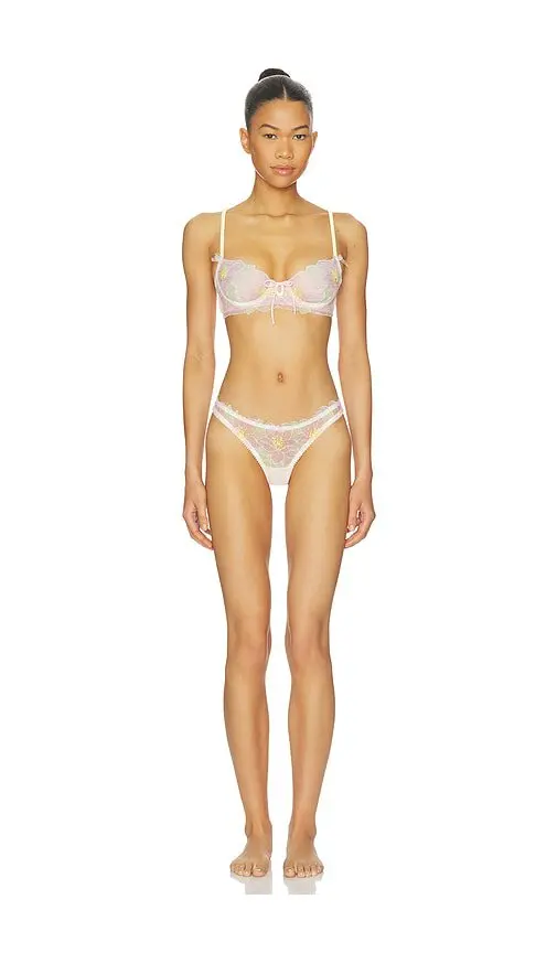 For Love & Lemons Blush Hibiscus Underwire Bra