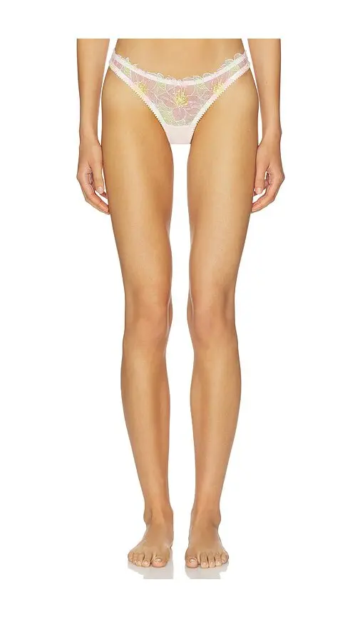 For Love & Lemons Blush Hibiscus Thong Panty - Pink