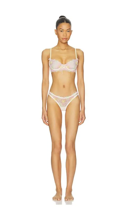 For Love & Lemons Blush Hibiscus Thong Panty