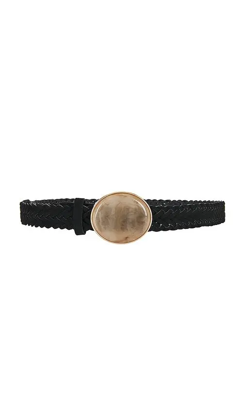 8 Other Reasons Faux Nappa Belt With Stone Detail - Black