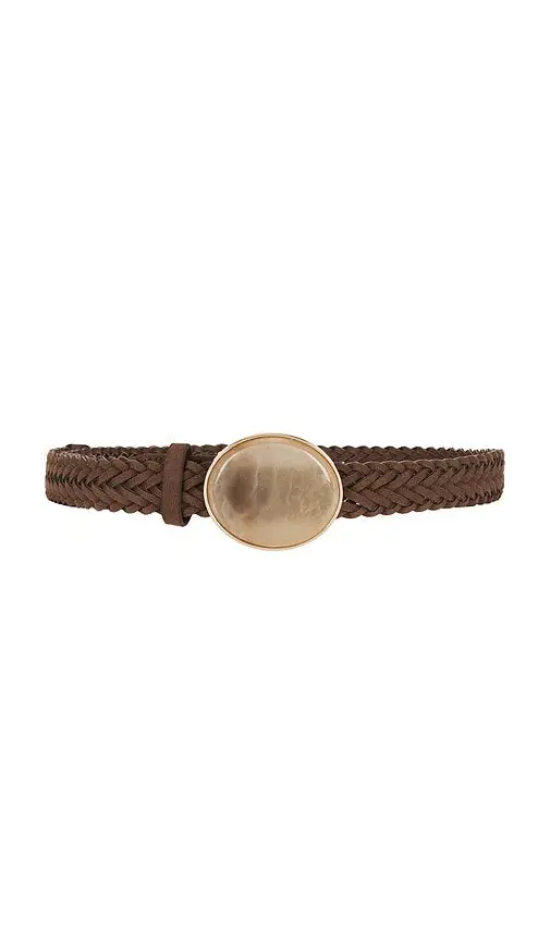 8 Other Reasons Faux Nappa Belt With Stone Detail - Brown