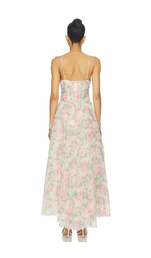For Love & Lemons Satin Burnout Maxi Dress