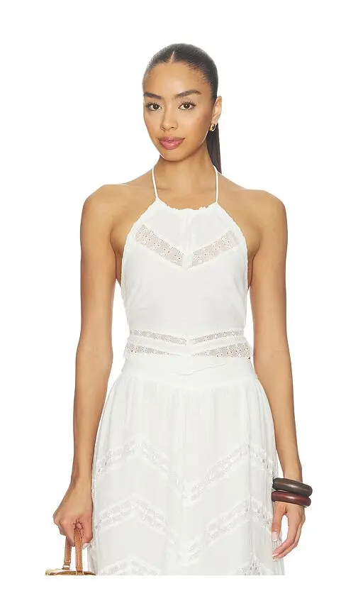 For Love & Lemons Lou Scarf Top - White