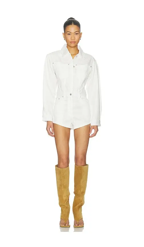 IRO PARIS White Denim Utility Romper