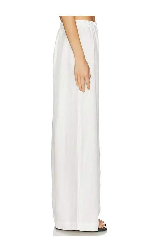ANINE BING Roslyn Wide Leg Pants In White - Ivory