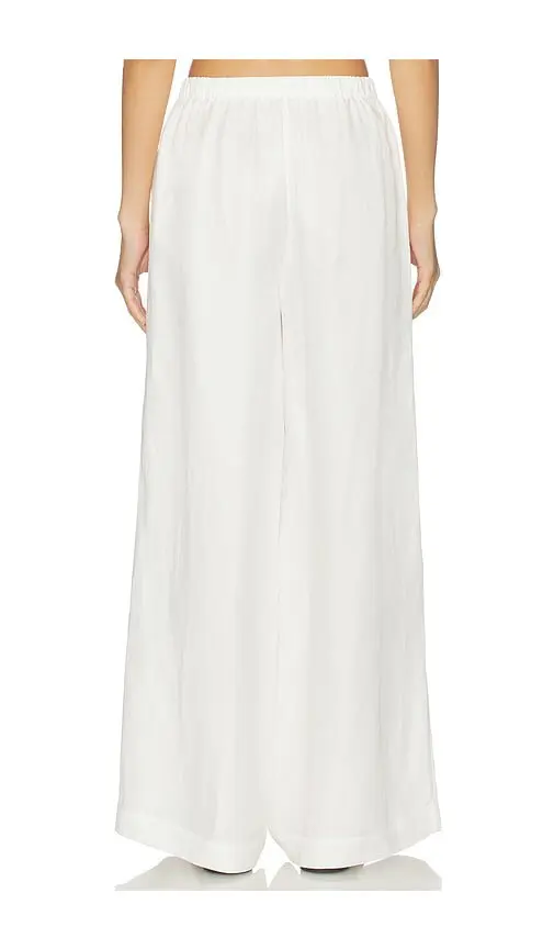 ANINE BING Roslyn Wide Leg Pants In White - Ivory
