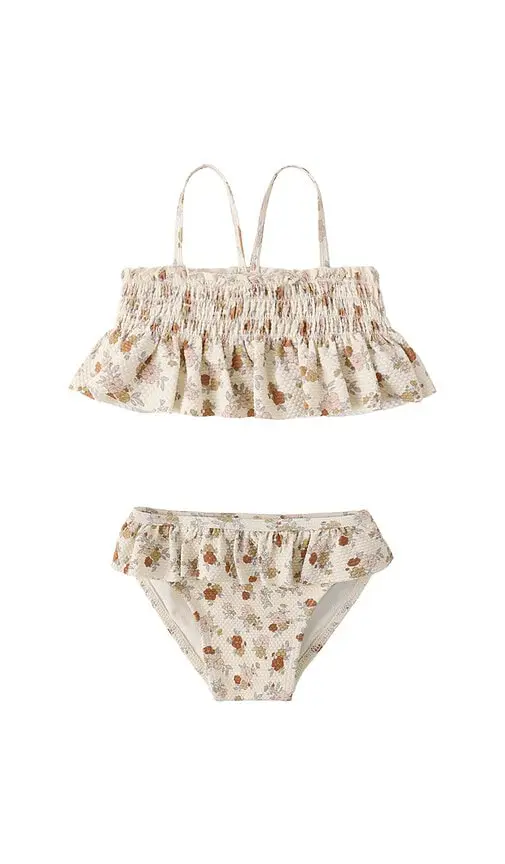 QUINCY MAE Smocked Ruffle Bikini Set - Bloom