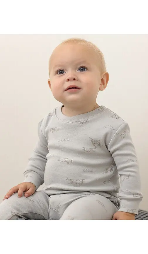 QUINCY MAE Jersey Pajama Set In Blue