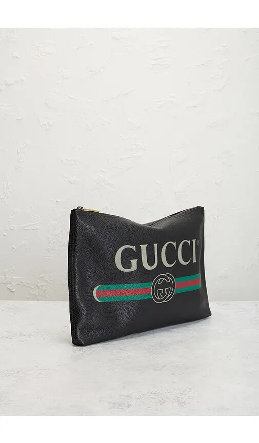 FWRD RENEW Gucci Logo Portfolio Clutch