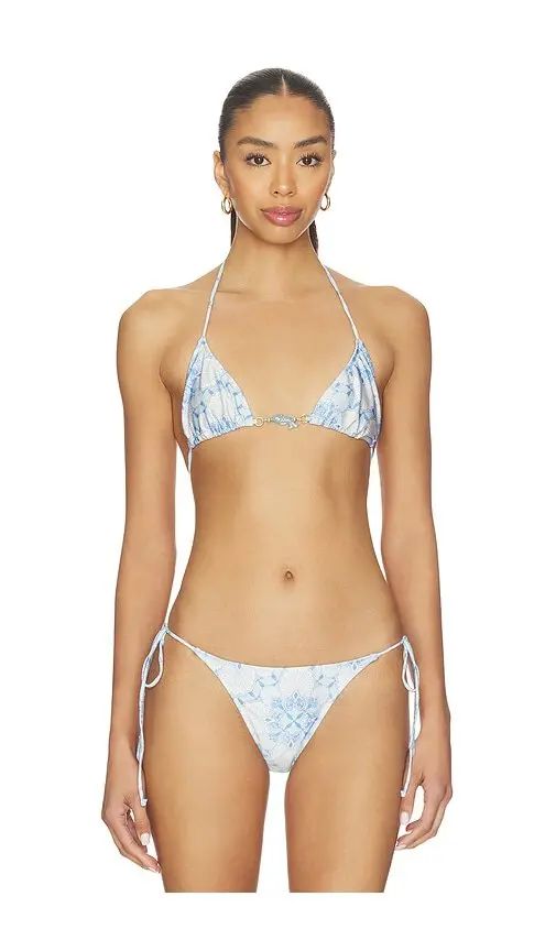 SHANI SHEMER Vivienne Bikini Top - Aqua Shell Print