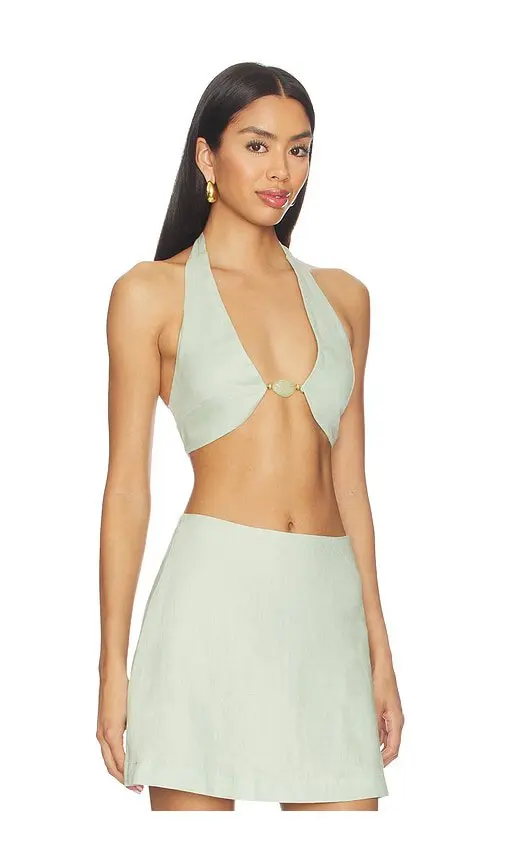 SHANI SHEMER Tommy Halterneck Cropped Top