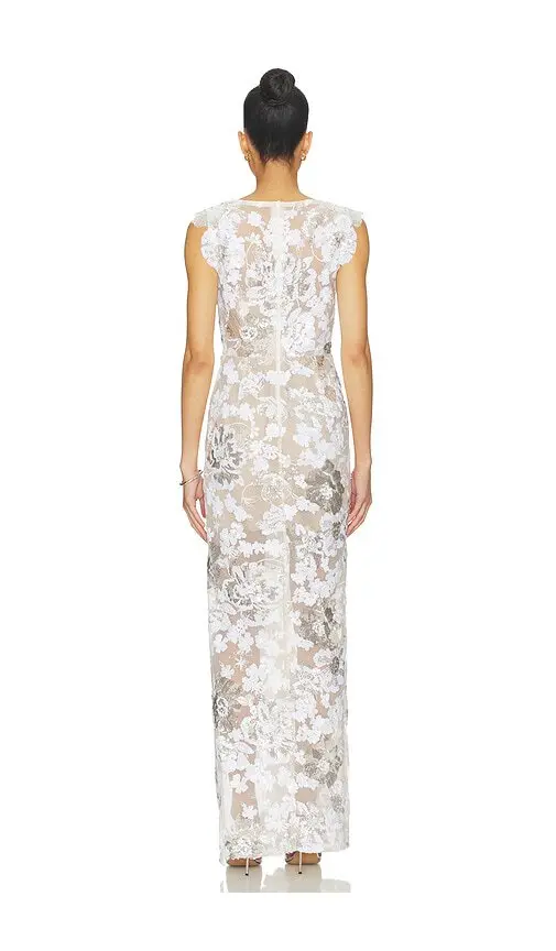 BRONX BANCO Como Ellie Cap Sleeve Maxi Dress - White