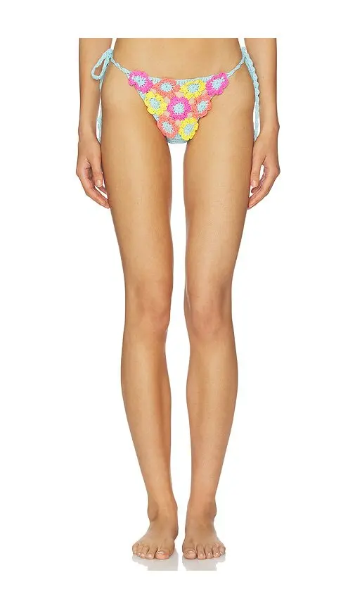I.AM.GIA Crochet Floral Bikini Bottom - Orange Multi