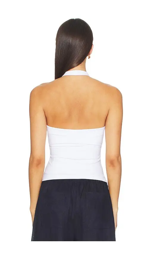 Susana Monaco Cross Front Gathered Halter Top