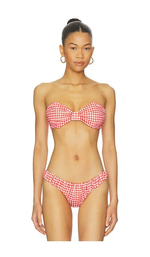 Caroline Constas Maria Bikini Top - Red