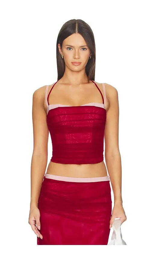 TIGER MIST Caline Ruched Corset Top