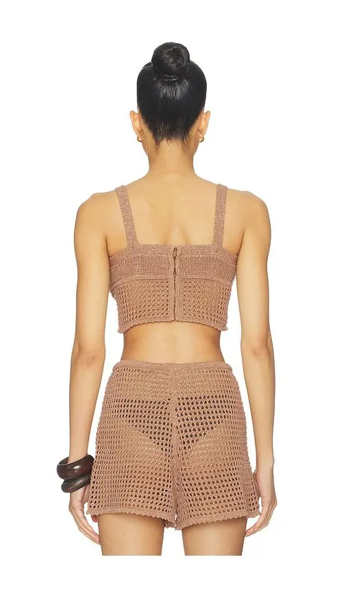 L'Agence Tracy Pointelle Knit Bralette In Brown